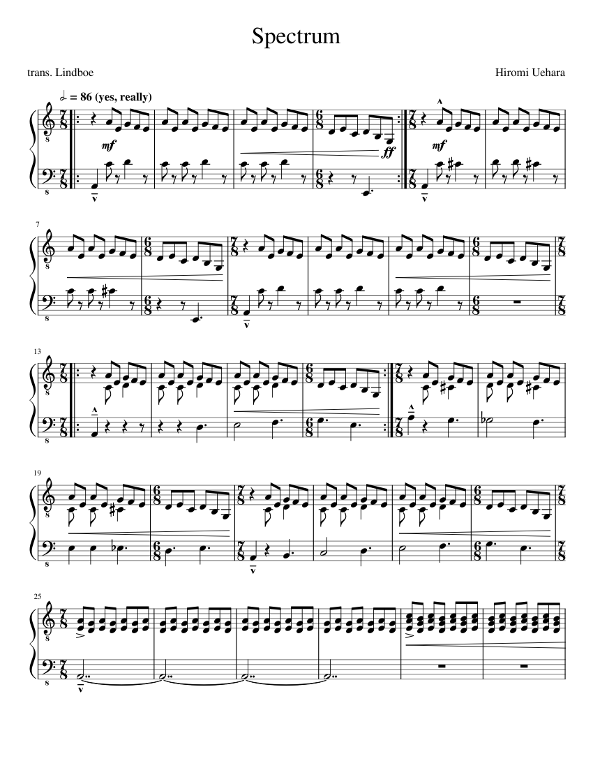 Spectrum Sheet Music for Piano (Solo) | MuseScore.com