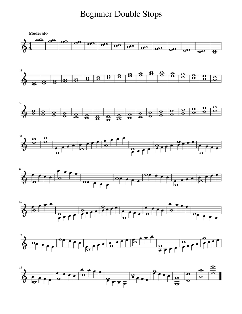 Violin Double Stops (Beginner) Sheet Music for Violin (Solo ...