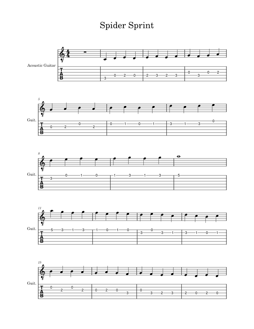 GTR65-M7 The Spider Sprint Sheet music for Guitar (Solo) | Musescore.com
