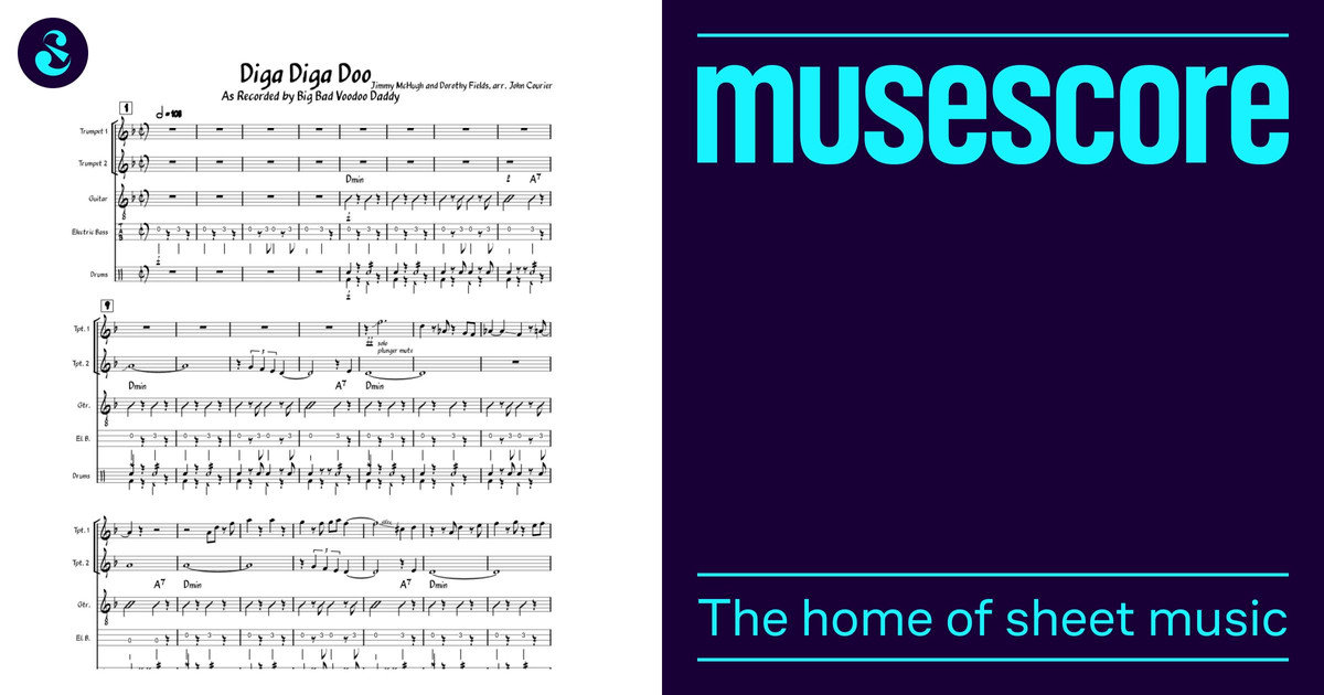 Diga Diga Doo – Jimmy McHugh Sheet Music and Tab with Chords for Guitar ...