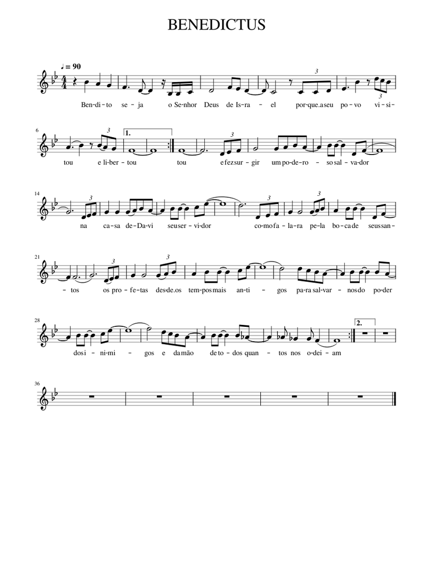 BENEDICTUS Sheet Music for Violin (Solo) | MuseScore.com