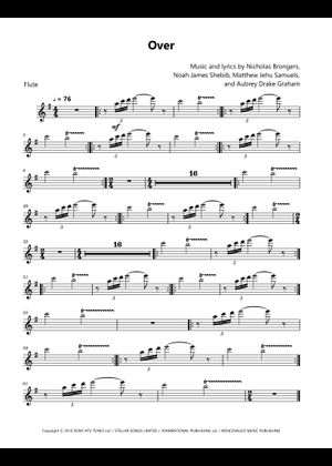 Over – Drake Sheet music for Trombone, Tuba, Flute, Saxophone alto ...