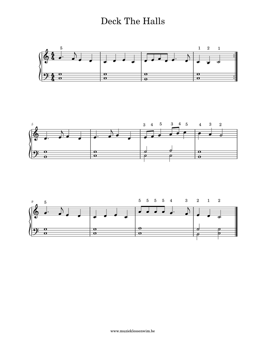 Deck the halls – Piano - Beginner Sheet Music for Piano (Solo) Easy ...
