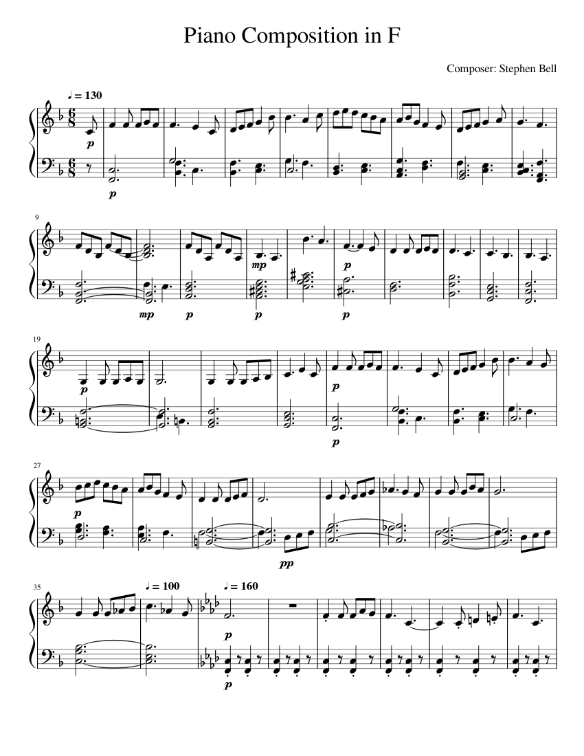 Piano Composition in F - piano tutorial