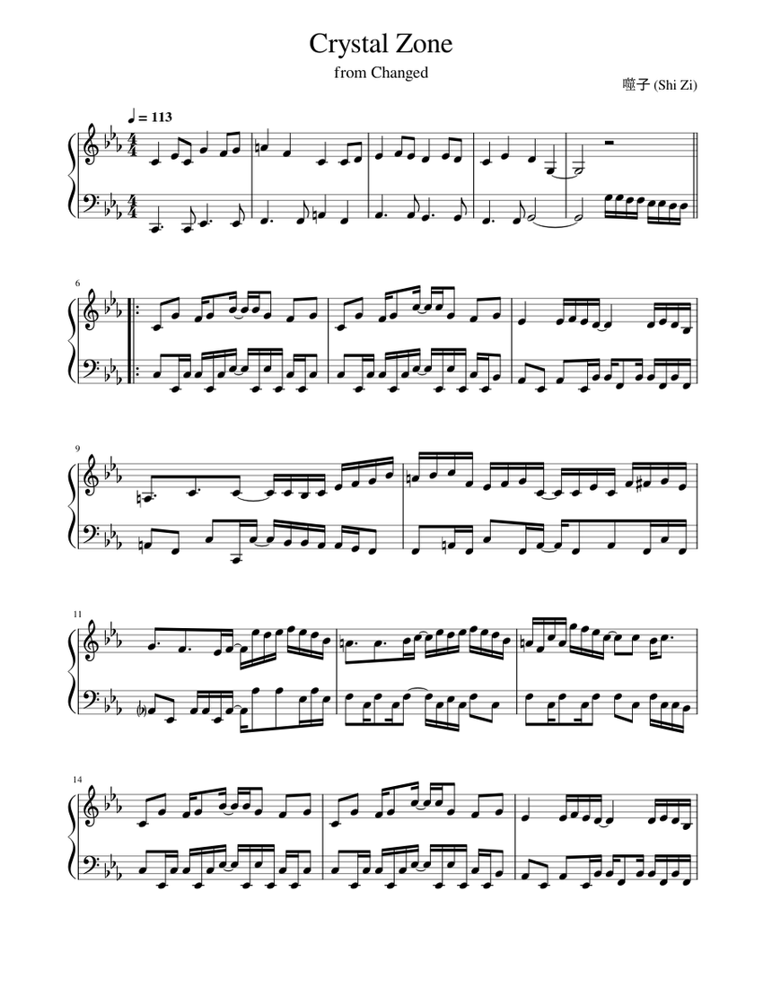Changed - Crystal Zone Sheet music for Piano (Solo) | Musescore.com