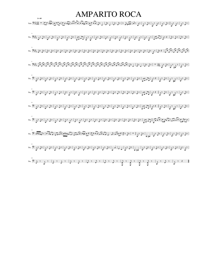 AMPARITO ROCA Sheet music for Trombone, Euphonium, Tuba, Flute piccolo ...