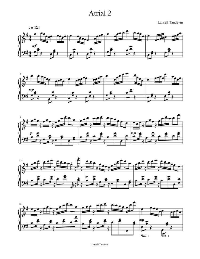 Atrial 2 Sheet music for Piano (Solo) | Musescore.com