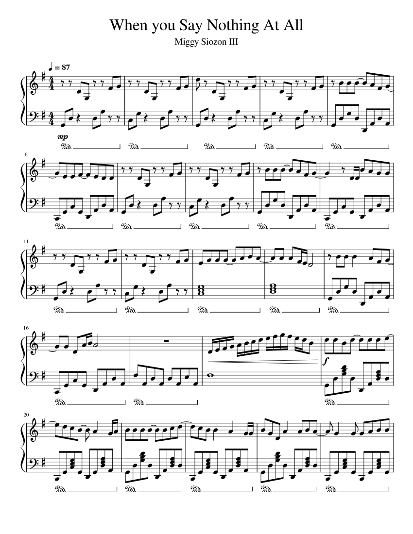 When you Say Nothing At All - Ronan Keating (Arranged by: Miggy Siozon ...