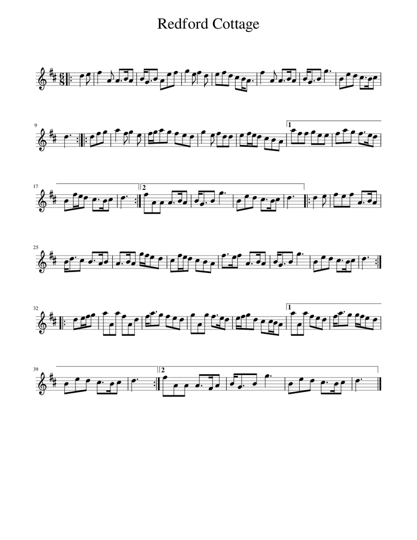 Redford Cottage - piano tutorial