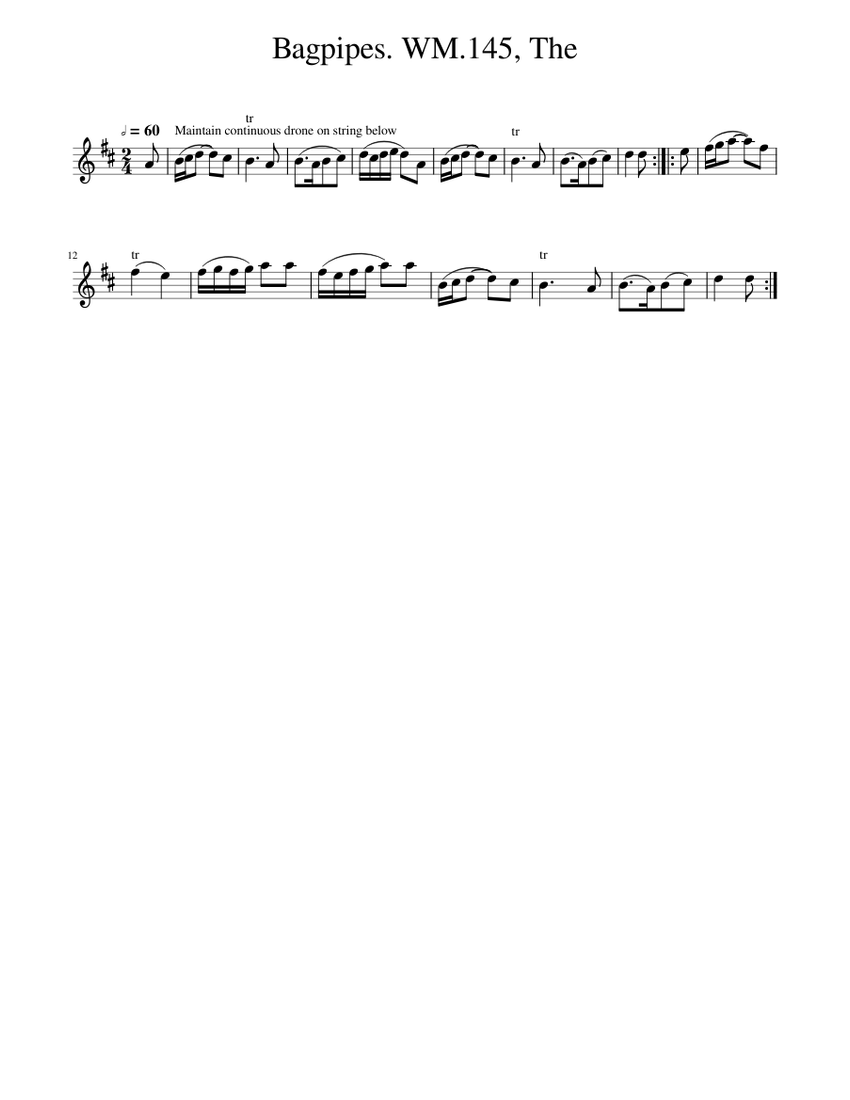 The Bagpipes. WM.145 Sheet music for Piano (Solo) | Musescore.com
