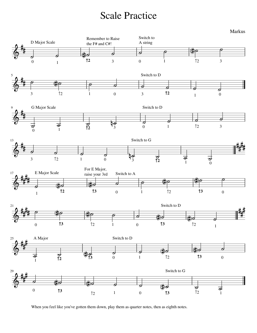 Scale Practice Violin Sheet music for Piano (Solo) Easy | Musescore.com