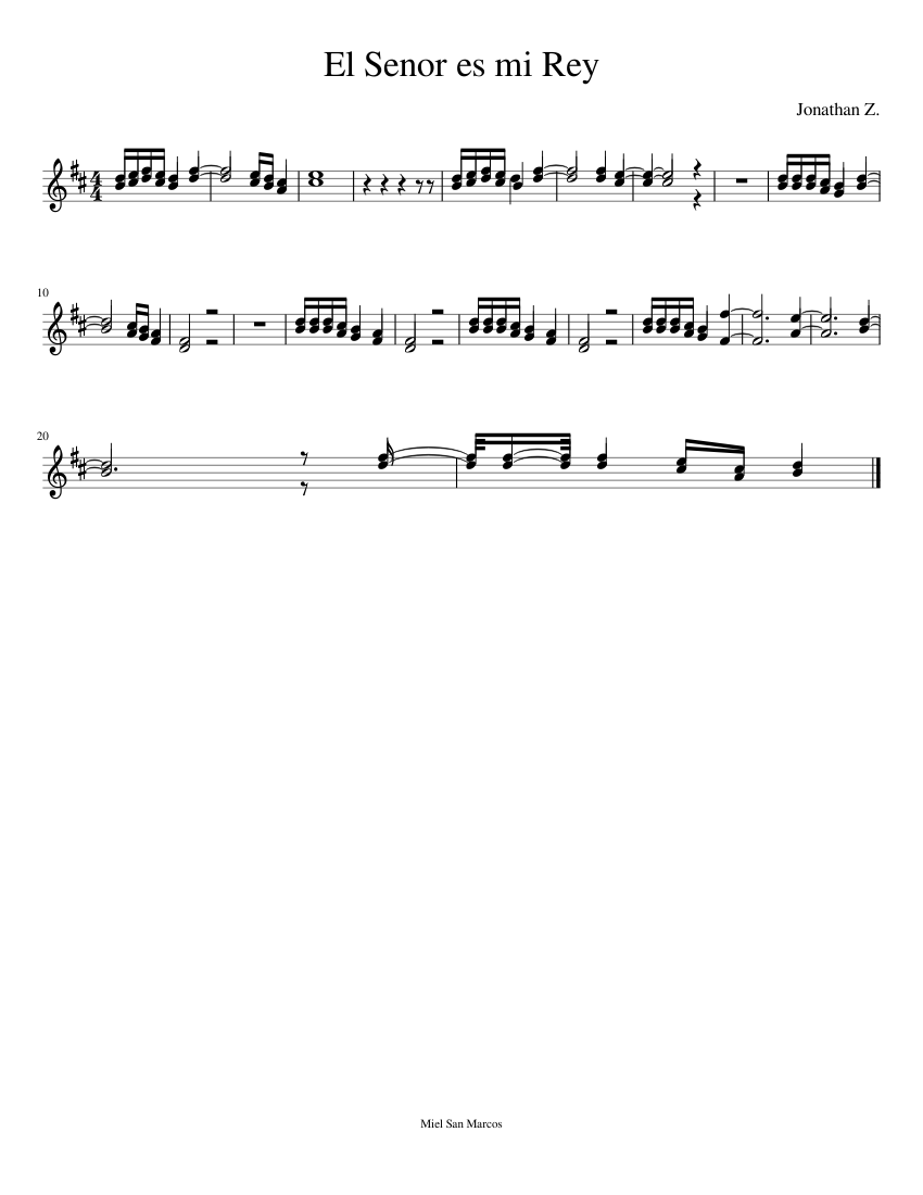 El Senor es mi Rey Sheet Music for Trumpet in b-flat (Solo) | MuseScore.com