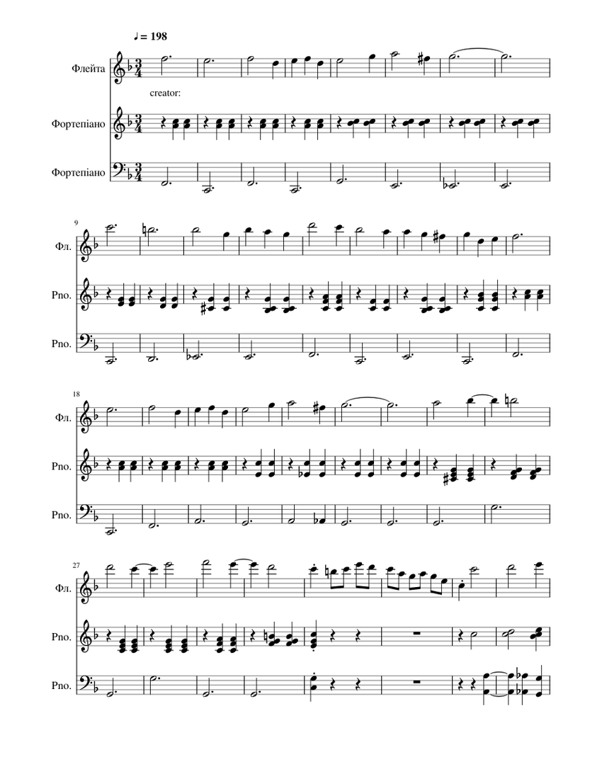 Tchaikovsky sleeping beauty garland waltz Sheet music for Piano, Flute ...