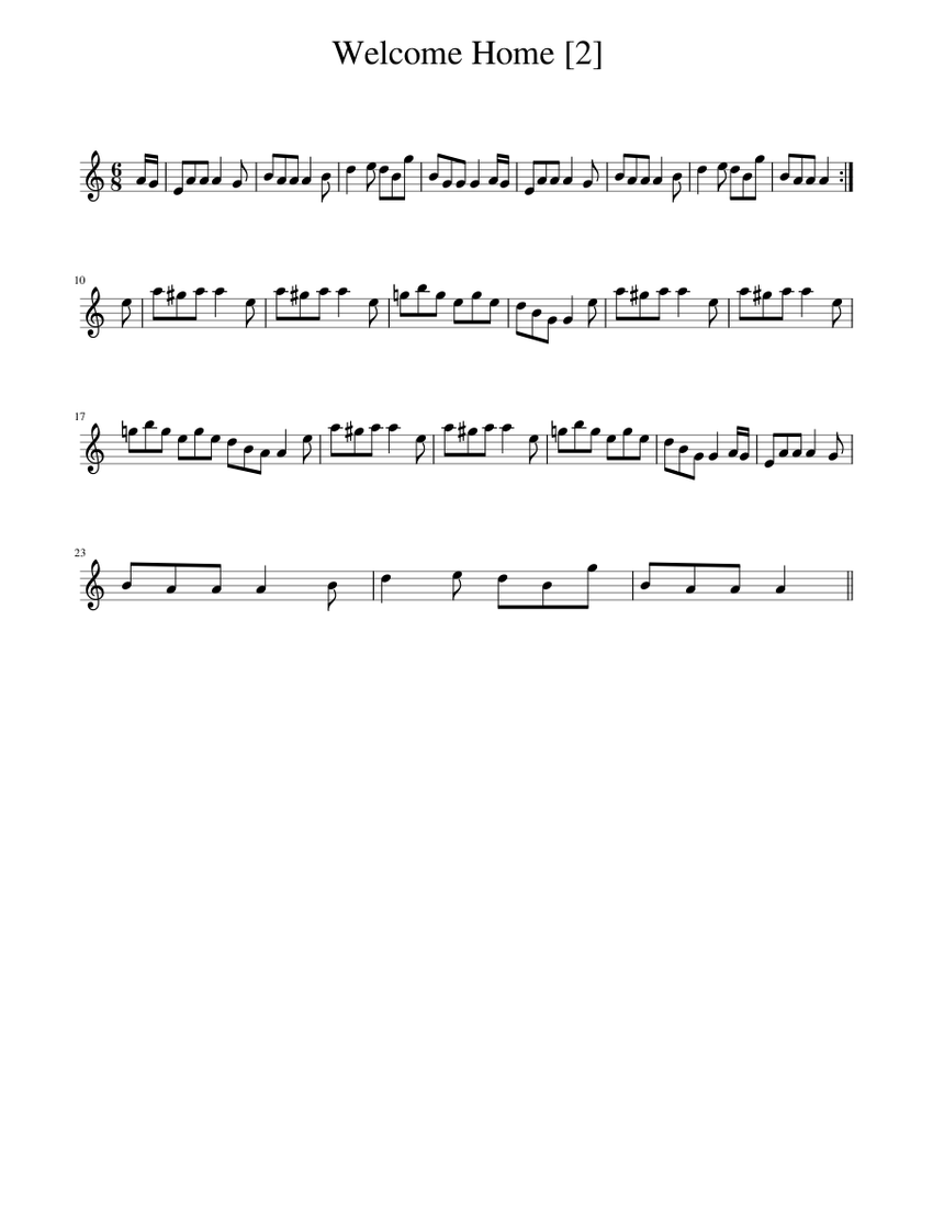 Welcome Home Sheet music for Piano (Solo) Easy | Musescore.com