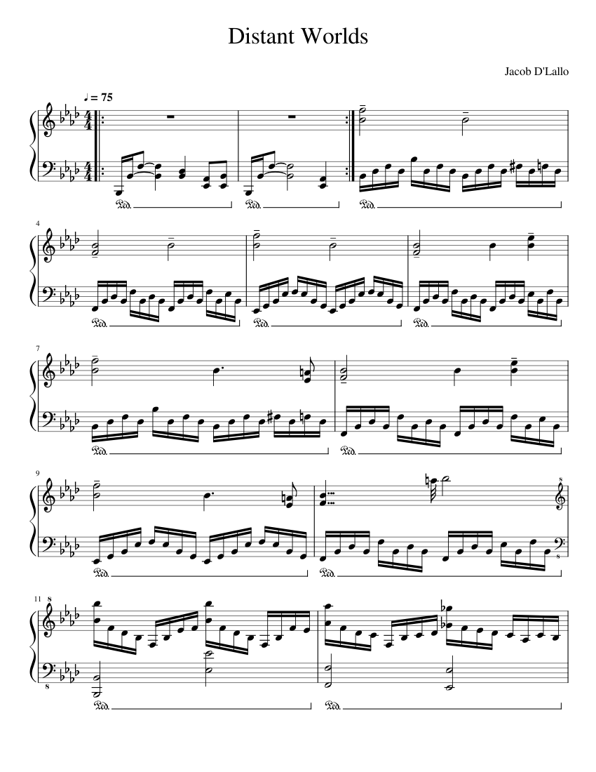 Distant Worlds Sheet Music for Piano (Solo) | MuseScore.com