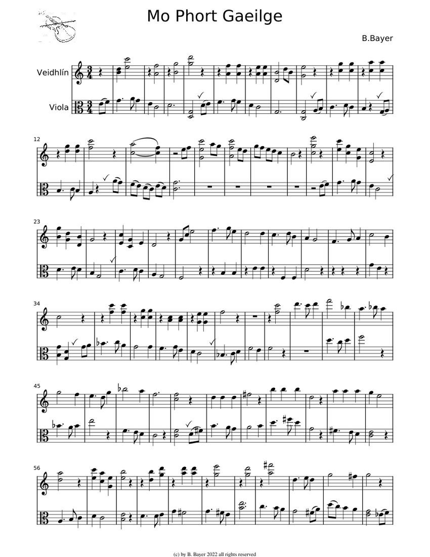 Mo_Phort_Gaeilge Sheet music for Violin, Viola (String Duet ...