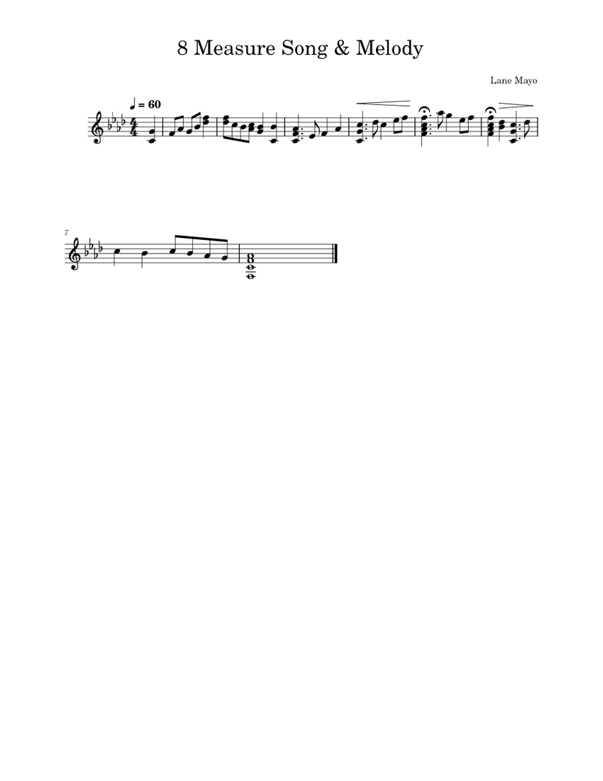 8 Measure Song & Melody Sheet music for Piano (Solo) Easy | Musescore.com