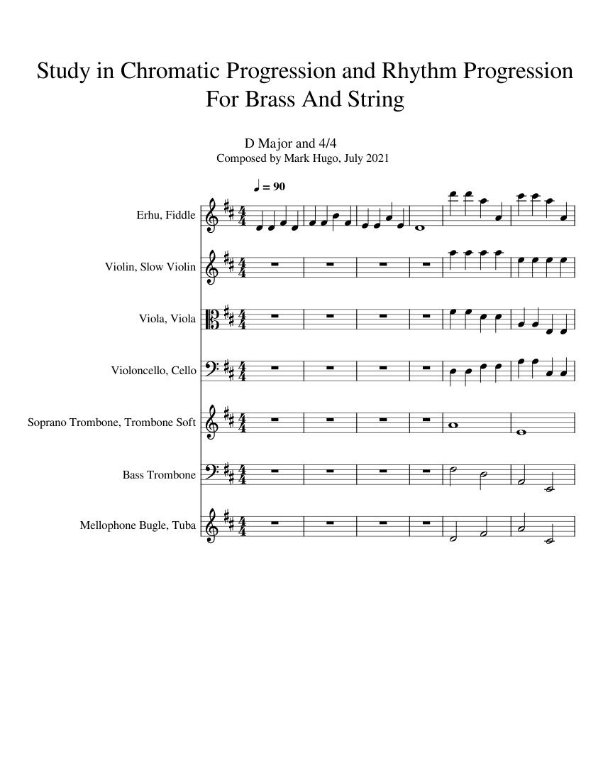 Study in Chromatic Progression and Rhythm Progression For Brass And ...