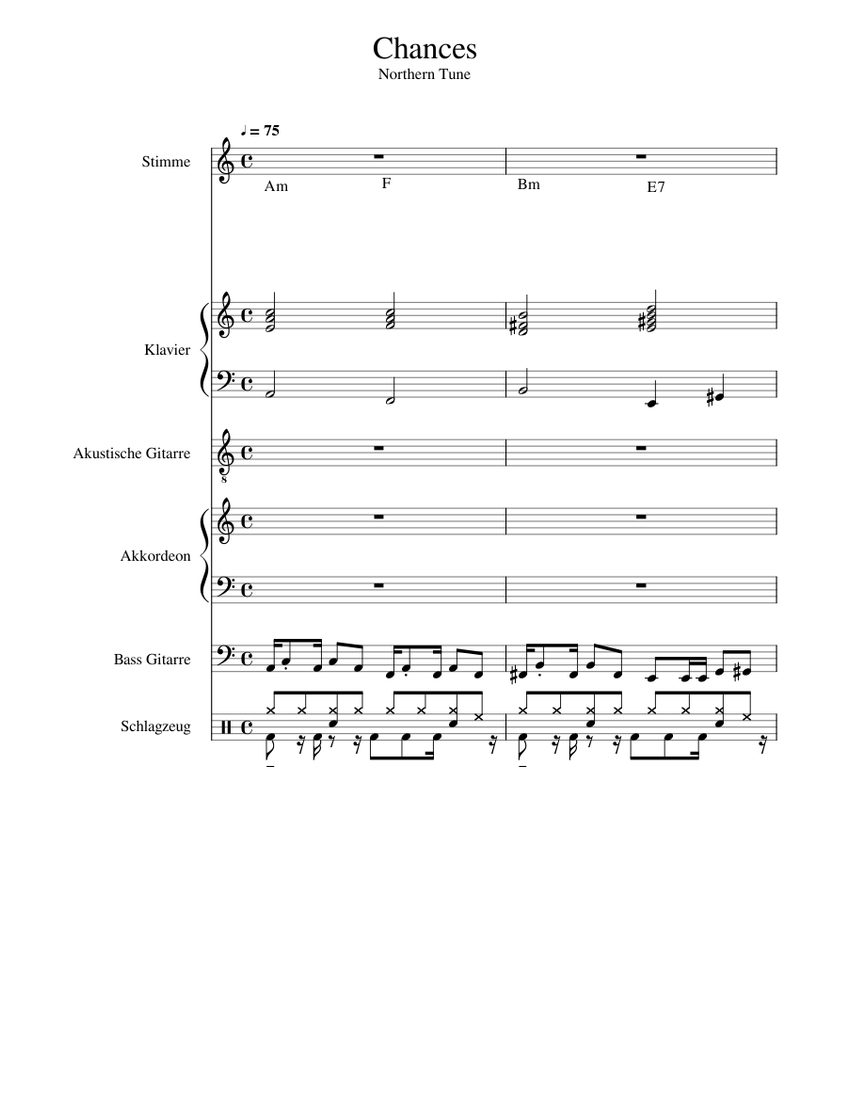 Chances Sheet music for Piano, Accordion, Vocals, Guitar & more ...