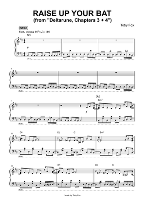 Raise Up Your Bat - DELTARUNE Chapters 3 + 4 Sheet Music for Piano ...