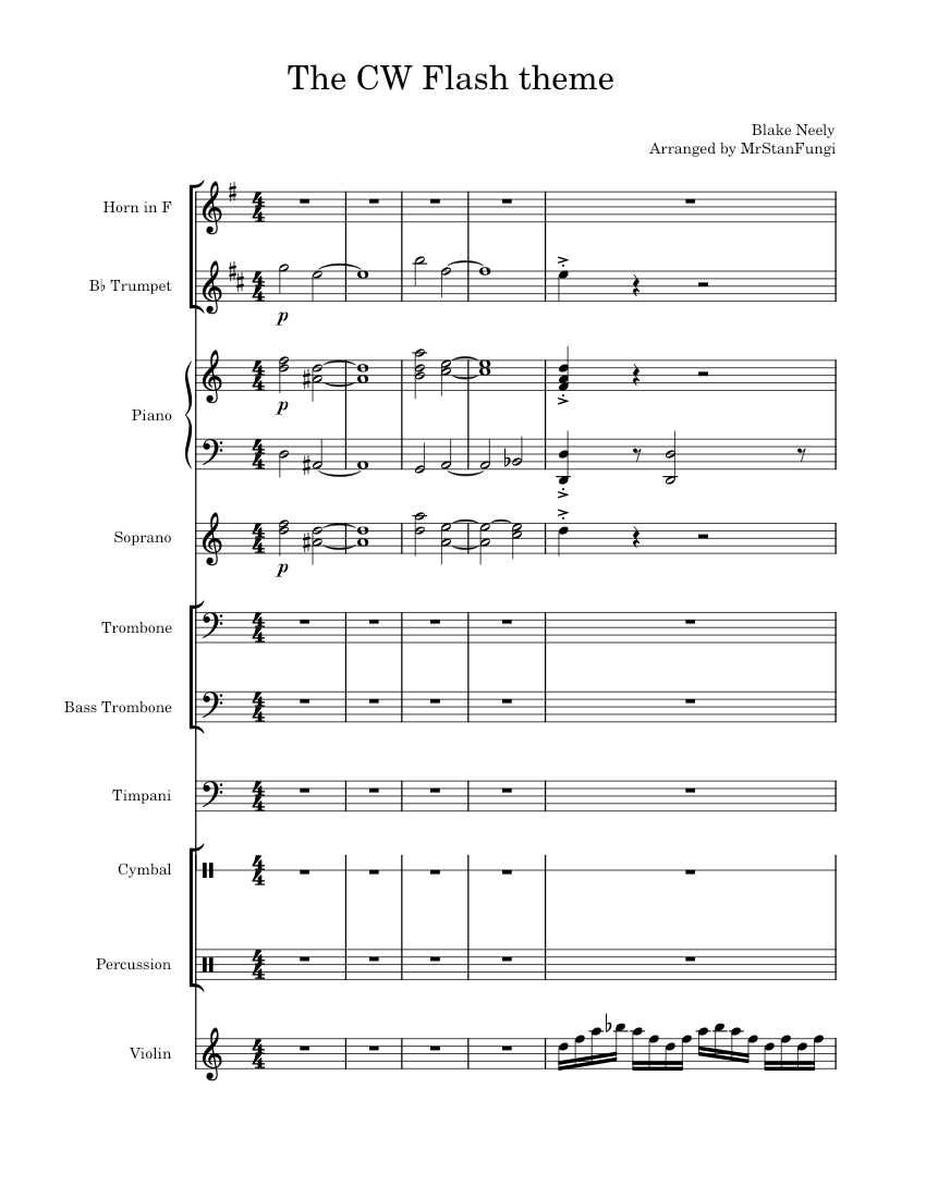 The Flash – Blake Neely The CW Flash theme Sheet music for Piano ...