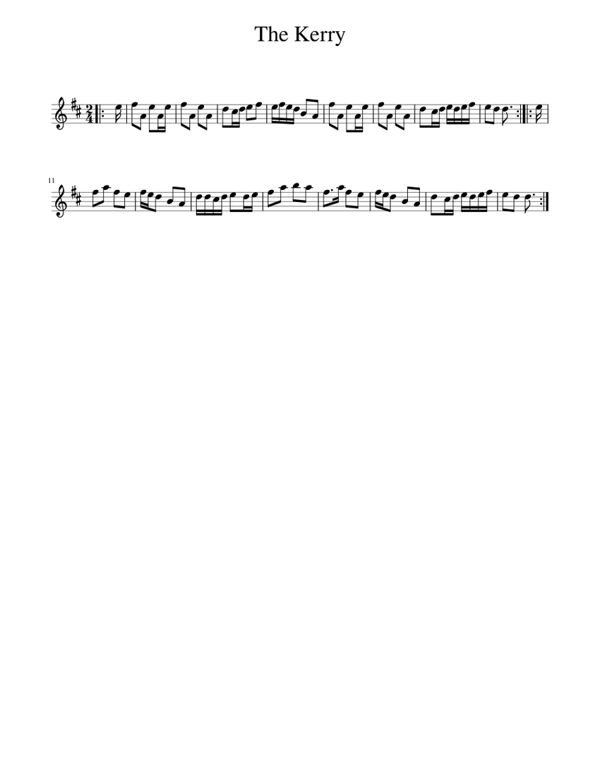The Kerry Sheet Music for Piano (Solo) easy | MuseScore.com