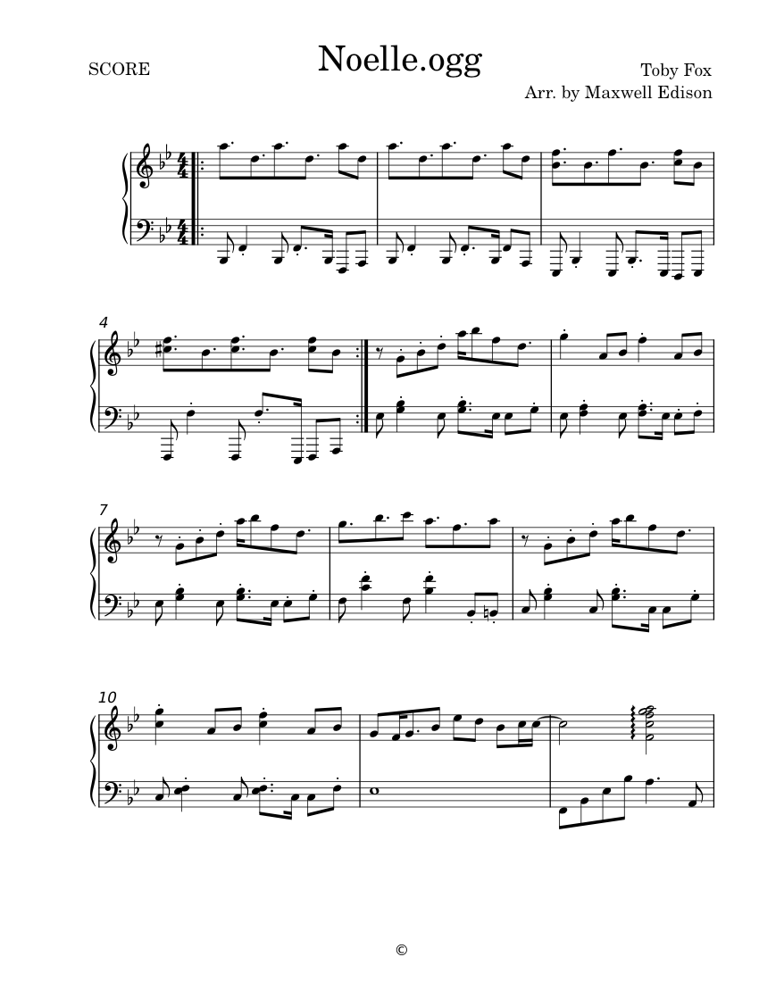 Noelle.ogg – Toby Fox Sheet music for Piano (Solo) | Musescore.com