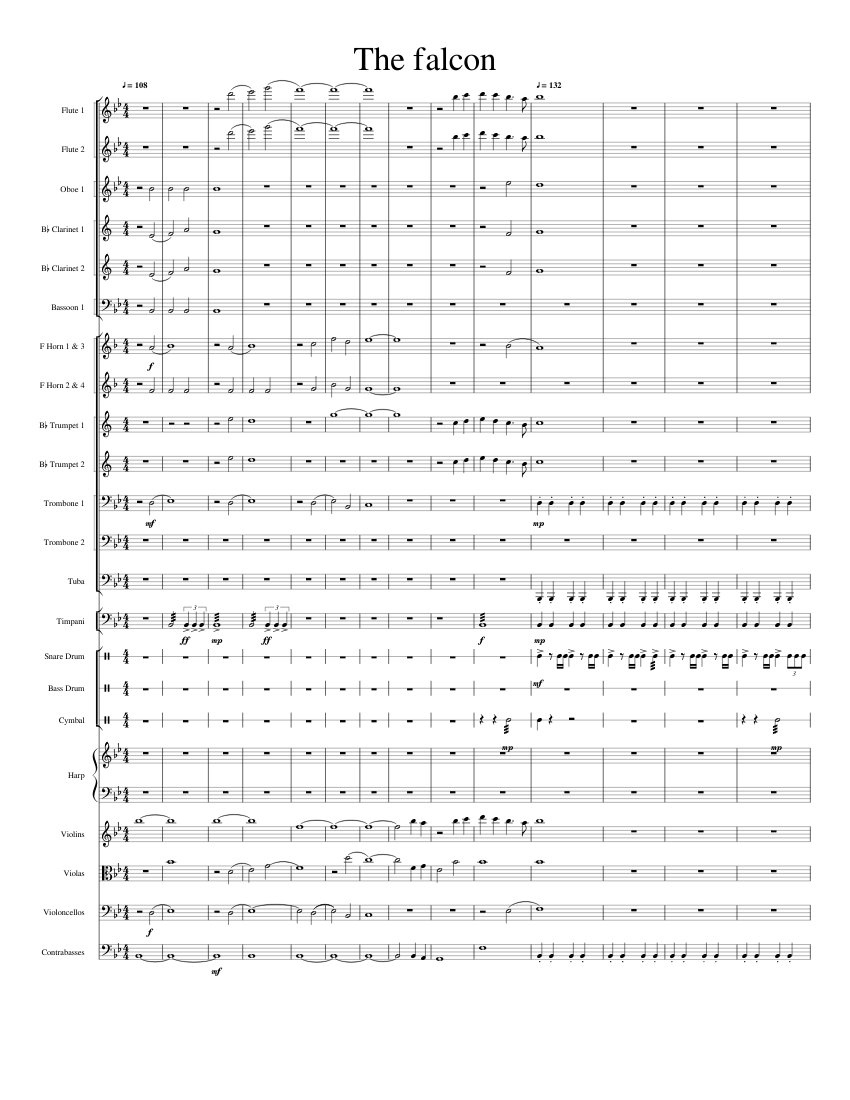 The falcon Sheet music for Trombone, Tuba, Flute, Oboe & more ...
