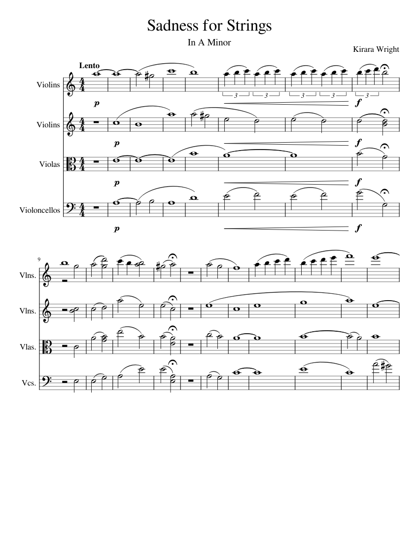 Sadness Sheet music for Strings group (String Orchestra) | Musescore.com