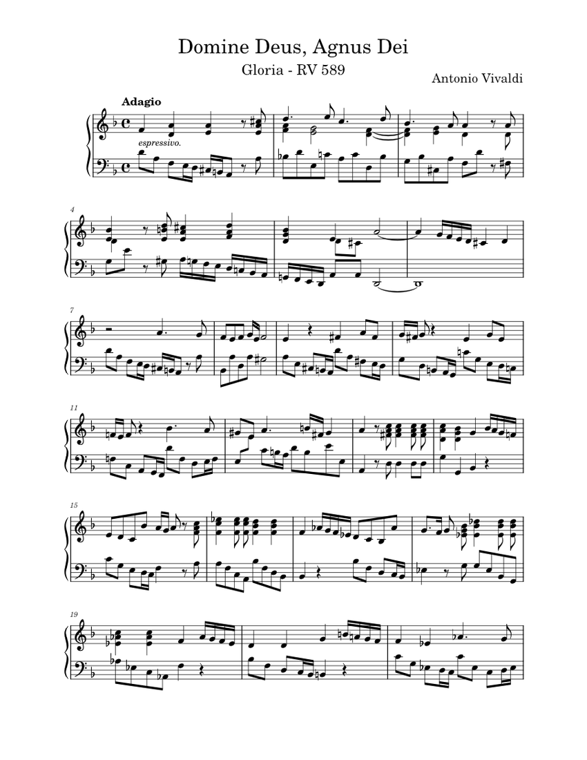 Domine Deus, Agnus Dei – Gloria in D major, RV 589 – Antonio Vivaldi ...