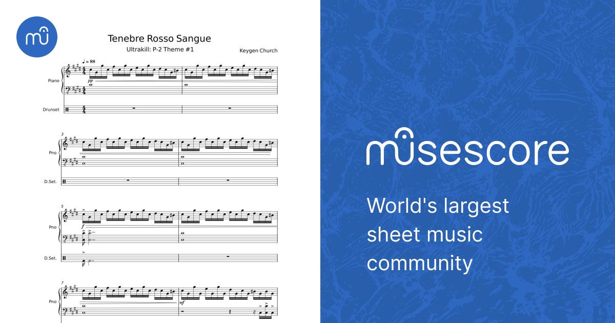 Tenebre Rosso Sangue - Keygen Church Sheet Music for Piano, Drum group ...