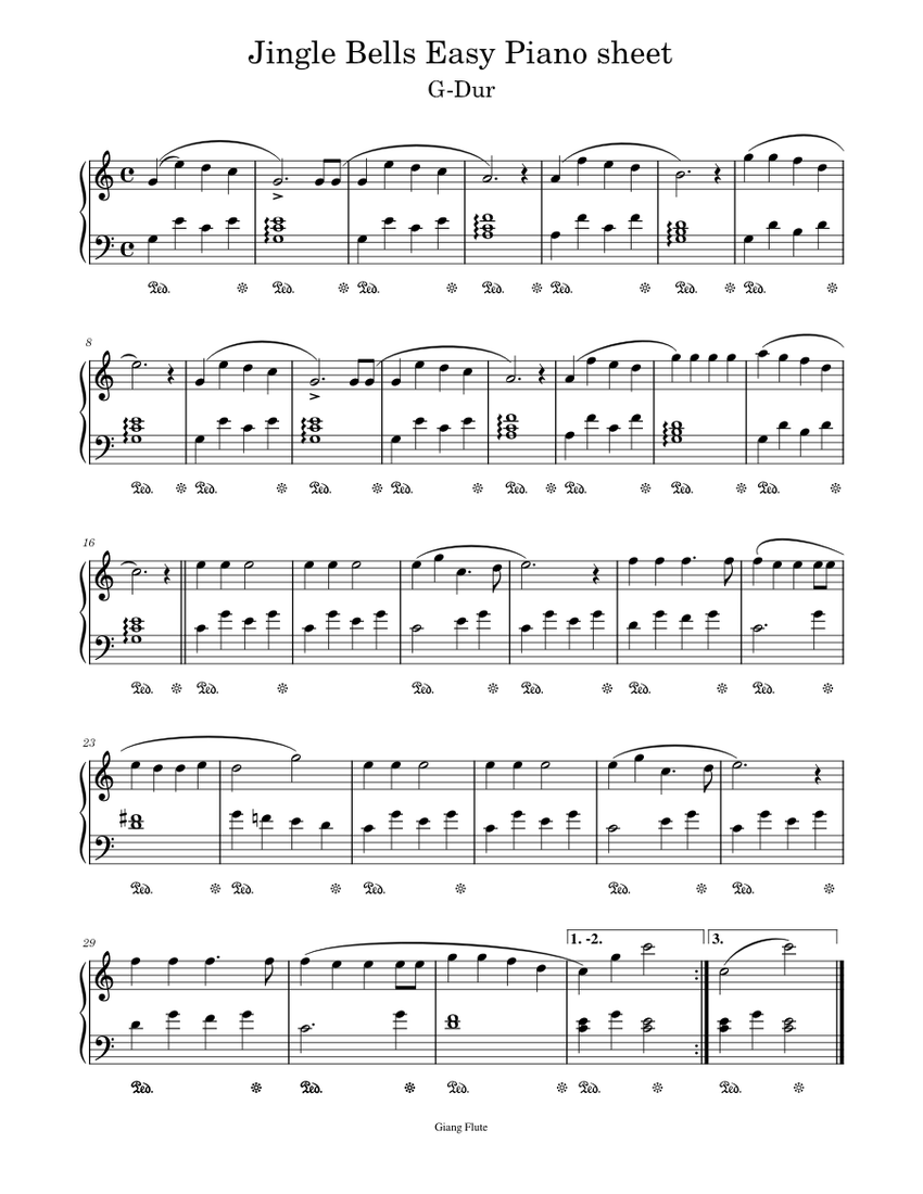 Jingle Bells Easy Piano sheet Sheet Music for Piano (Solo) | MuseScore.com