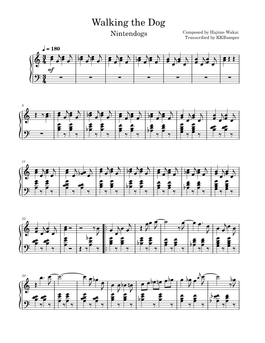 Walking the Dog Sheet Music for Piano (Solo) Easy | MuseScore.com