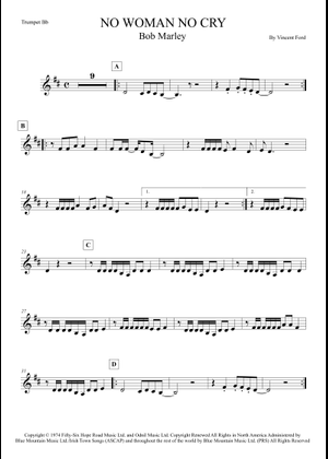 Play Official version of No woman no cry Sheet Music by Bob Marley for ...
