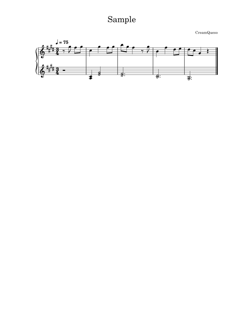 Sample Sheet music for Piano (Solo) Easy | Musescore.com