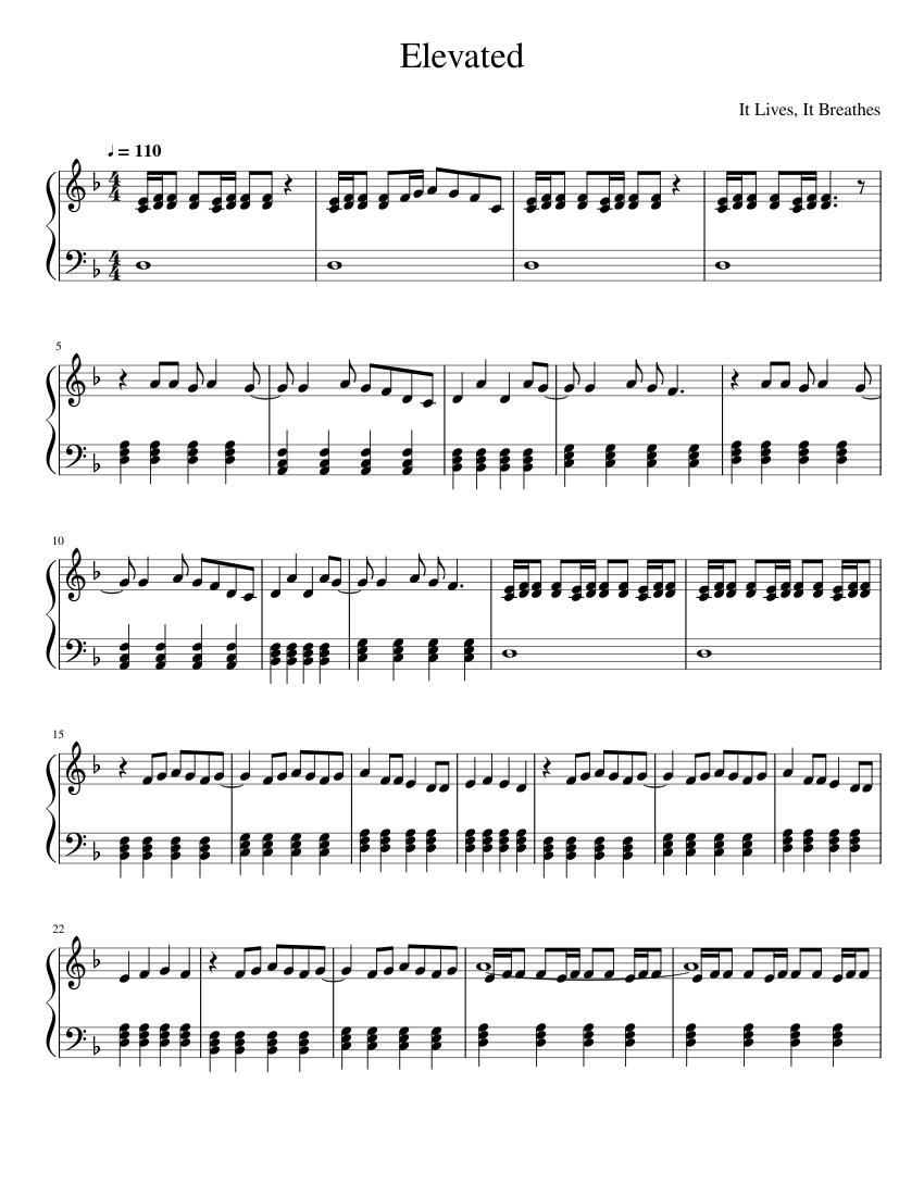Elevated Sheet Music for Piano (Solo) | MuseScore.com