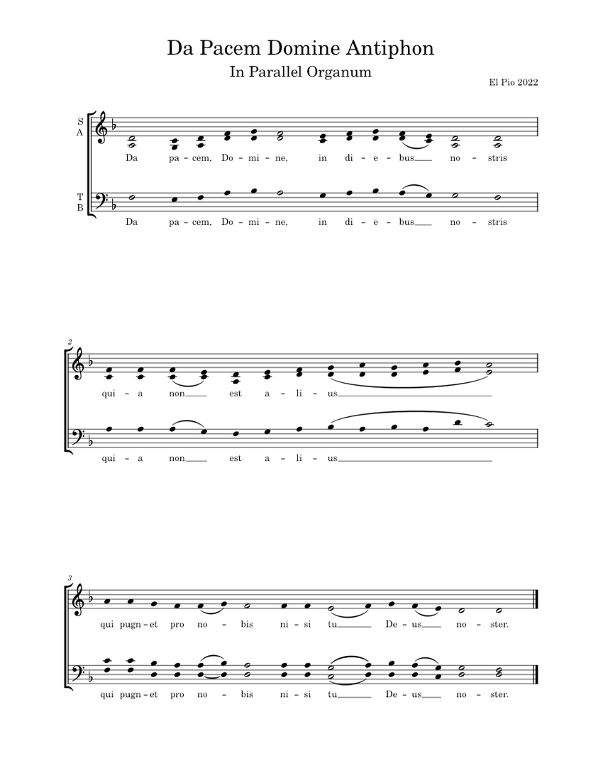 Da Pacem Domine Sheet music for Female, Male (Choral) | Musescore.com