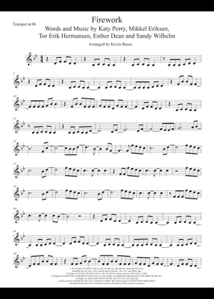 Play Official version of Firework Sheet Music by Katy Perry for Trumpet ...