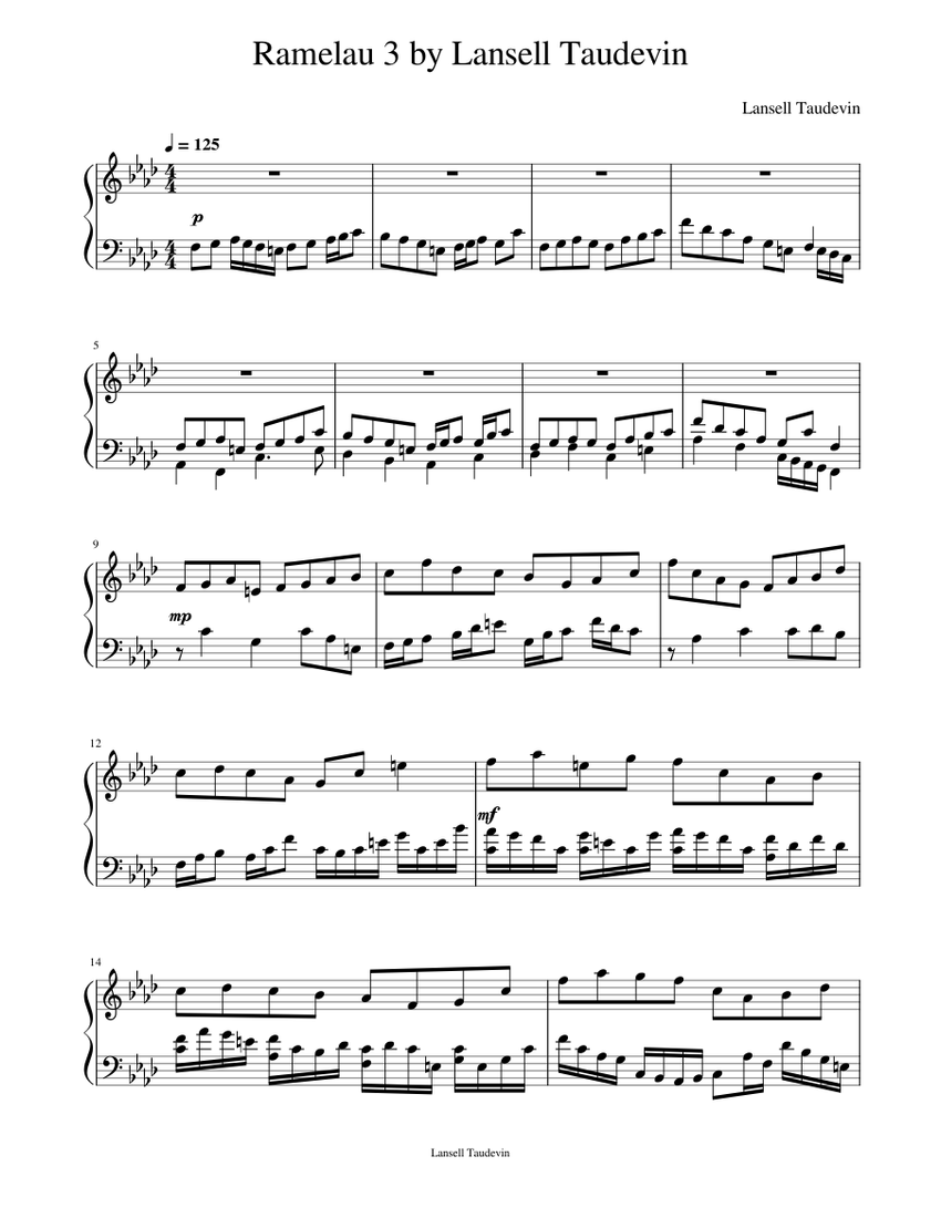 Ramelau 3 by Lansell Taudevin Sheet music for Piano (Solo) | Musescore.com