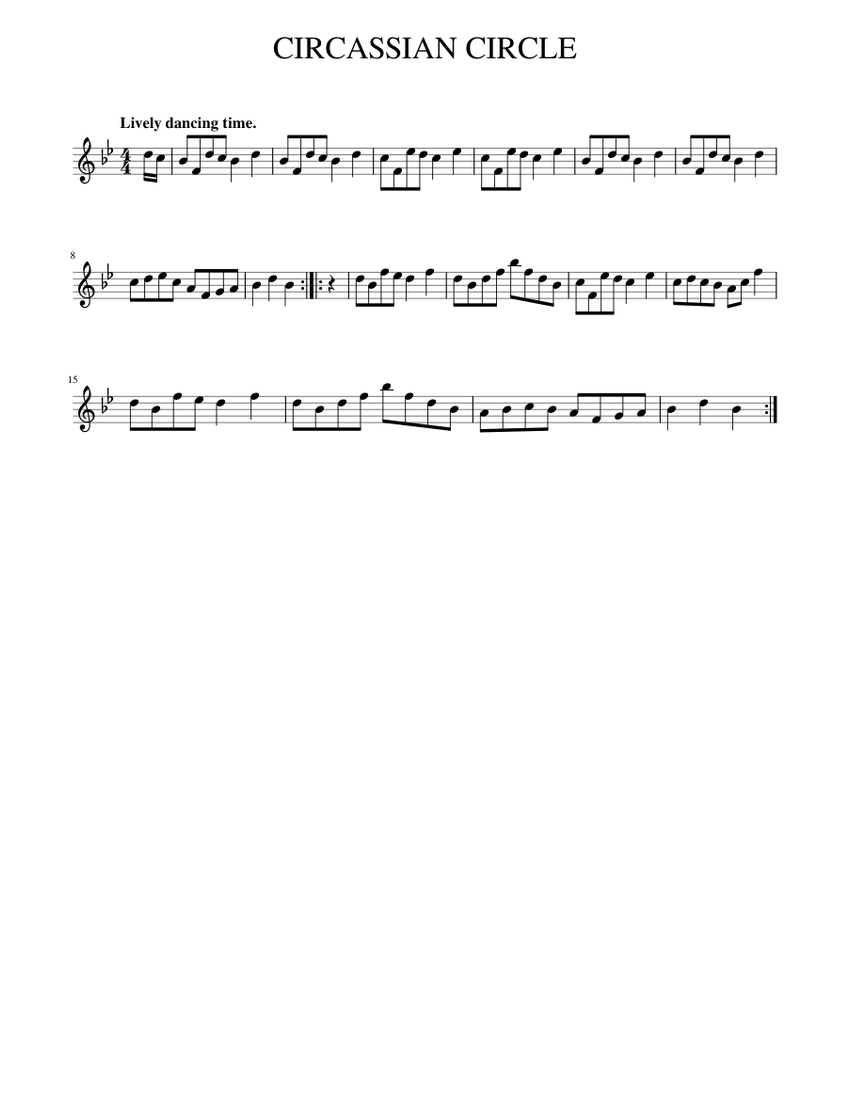 CIRCASSIAN CIRCLE Sheet music for Piano (Solo) | Musescore.com