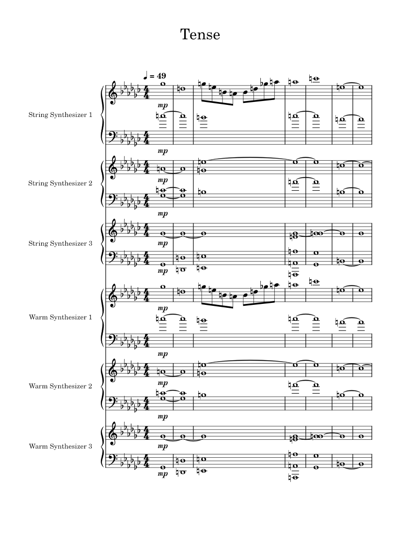 Tense Sheet music for Strings group, Synthesizer (Mixed Ensemble ...
