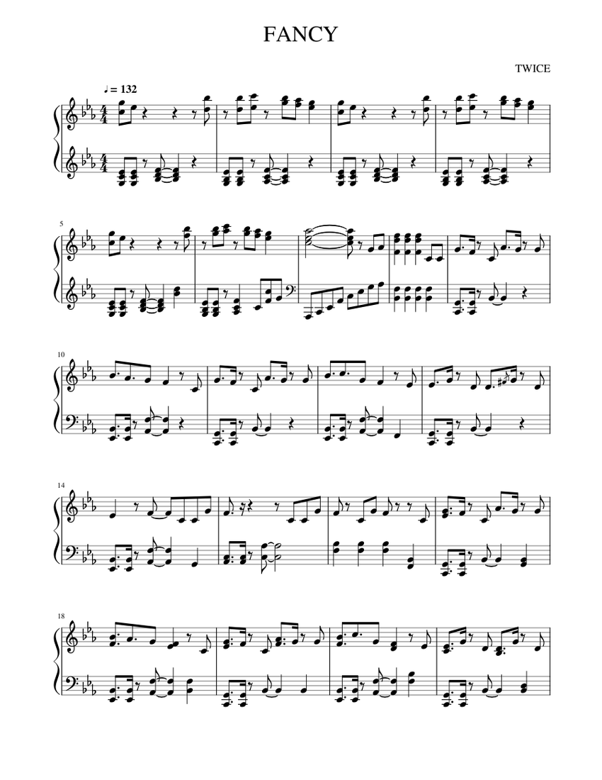 FANCY - TWICE Sheet Music for Piano (Solo) | MuseScore.com
