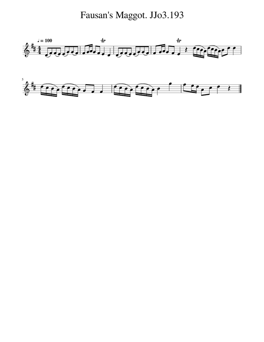 Fausan's Maggot. JJo3.193 Sheet music for Piano (Solo) | Musescore.com