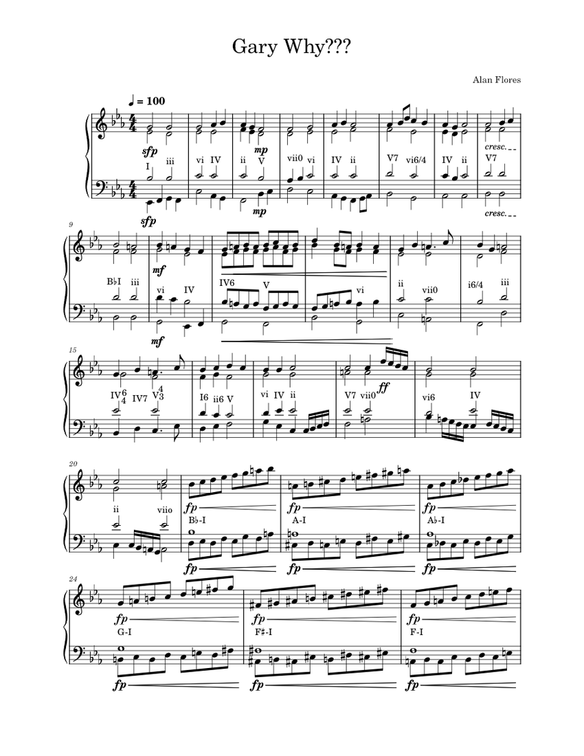 Gary Why??? Sheet music for Piano (Solo) | Musescore.com