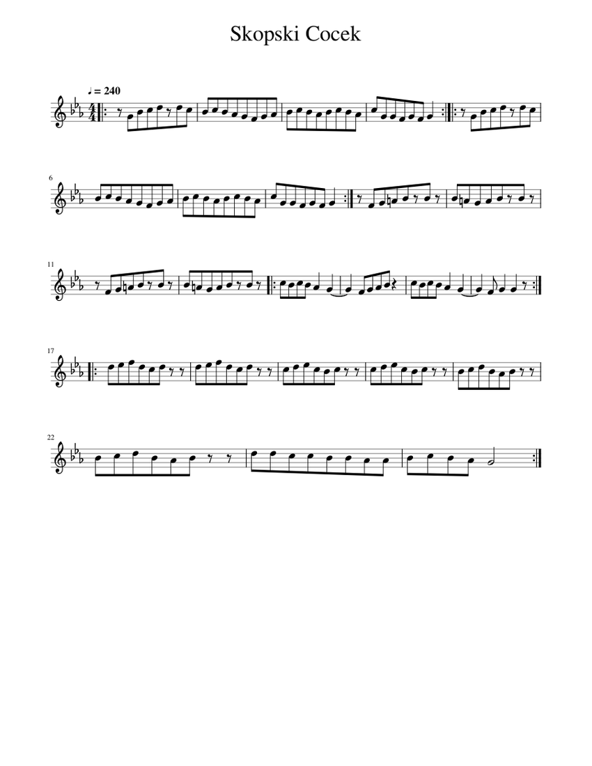 Skopski Cocek Sheet music for Piano (Solo) | Musescore.com