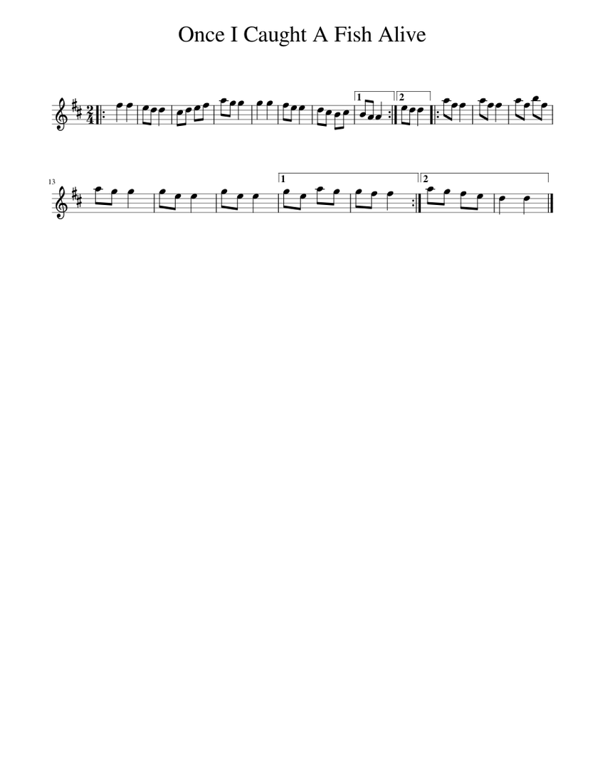 Once I Caught A Fish Alive Sheet music for Piano (Solo) | Musescore.com