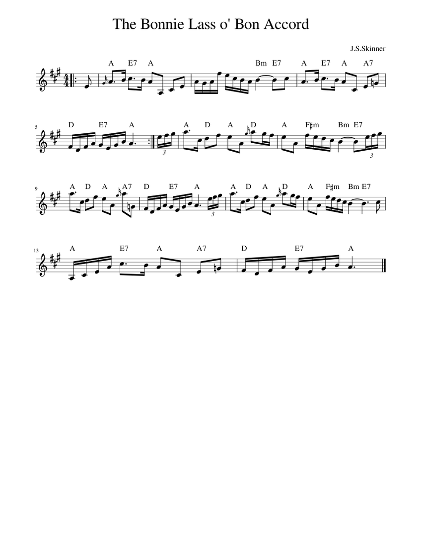 The Bonnie Lass o' Bon Accord Sheet music for Piano (Solo) | Musescore.com