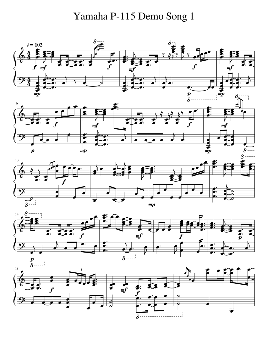 Yamaha P-115 Demo Song 1 Sheet Music for Piano (Solo) | MuseScore.com