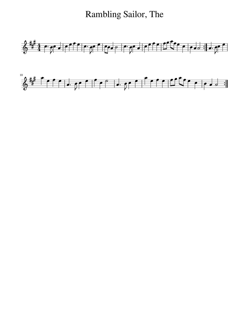 The Rambling Sailor Sheet music for Piano (Solo) Easy | Musescore.com