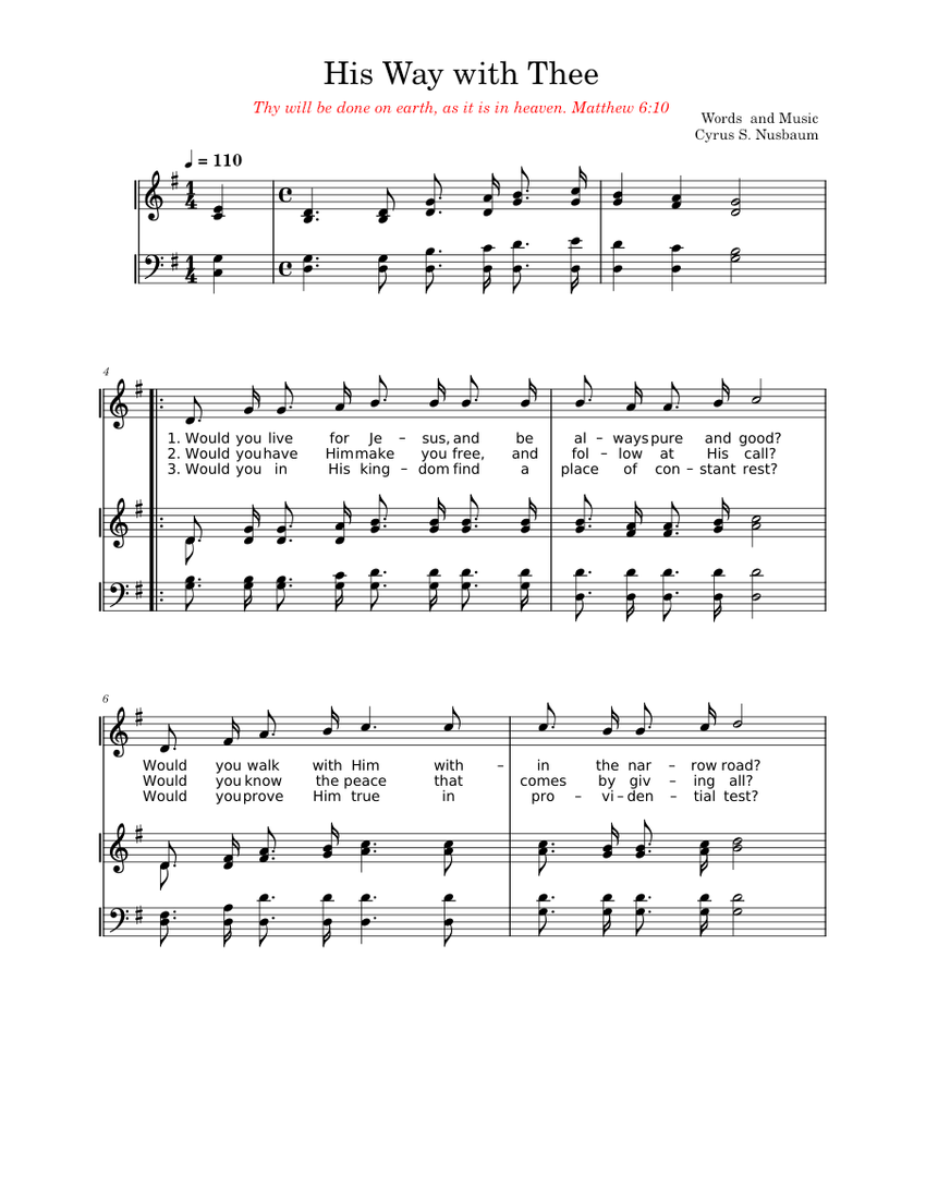 His way with thee – Cyrus S. Nusbaum Sheet music for Piano (Mixed Trio ...